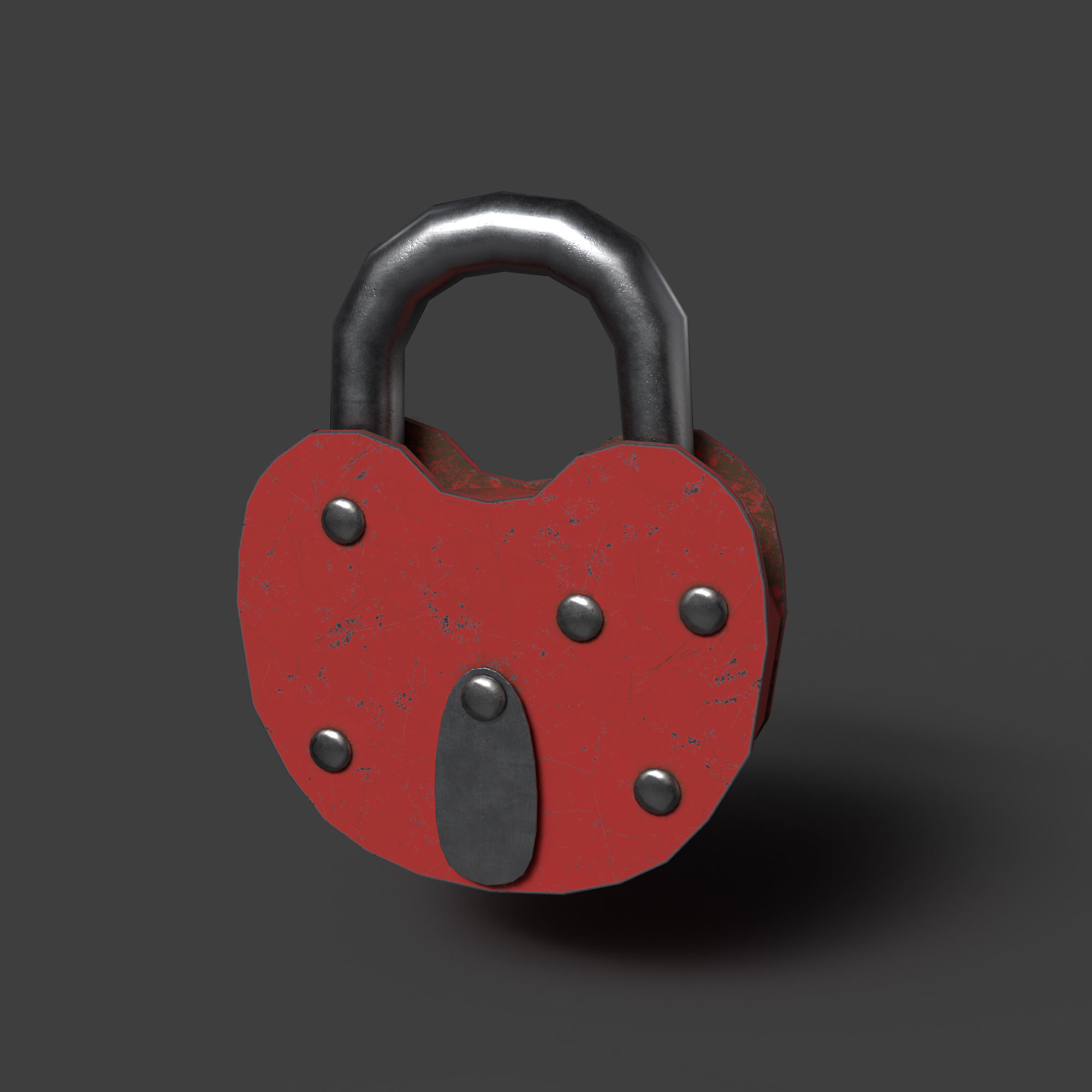 3D model Padlock Low Poly with Loop Rivets Keyhole and Cap VR / AR ...