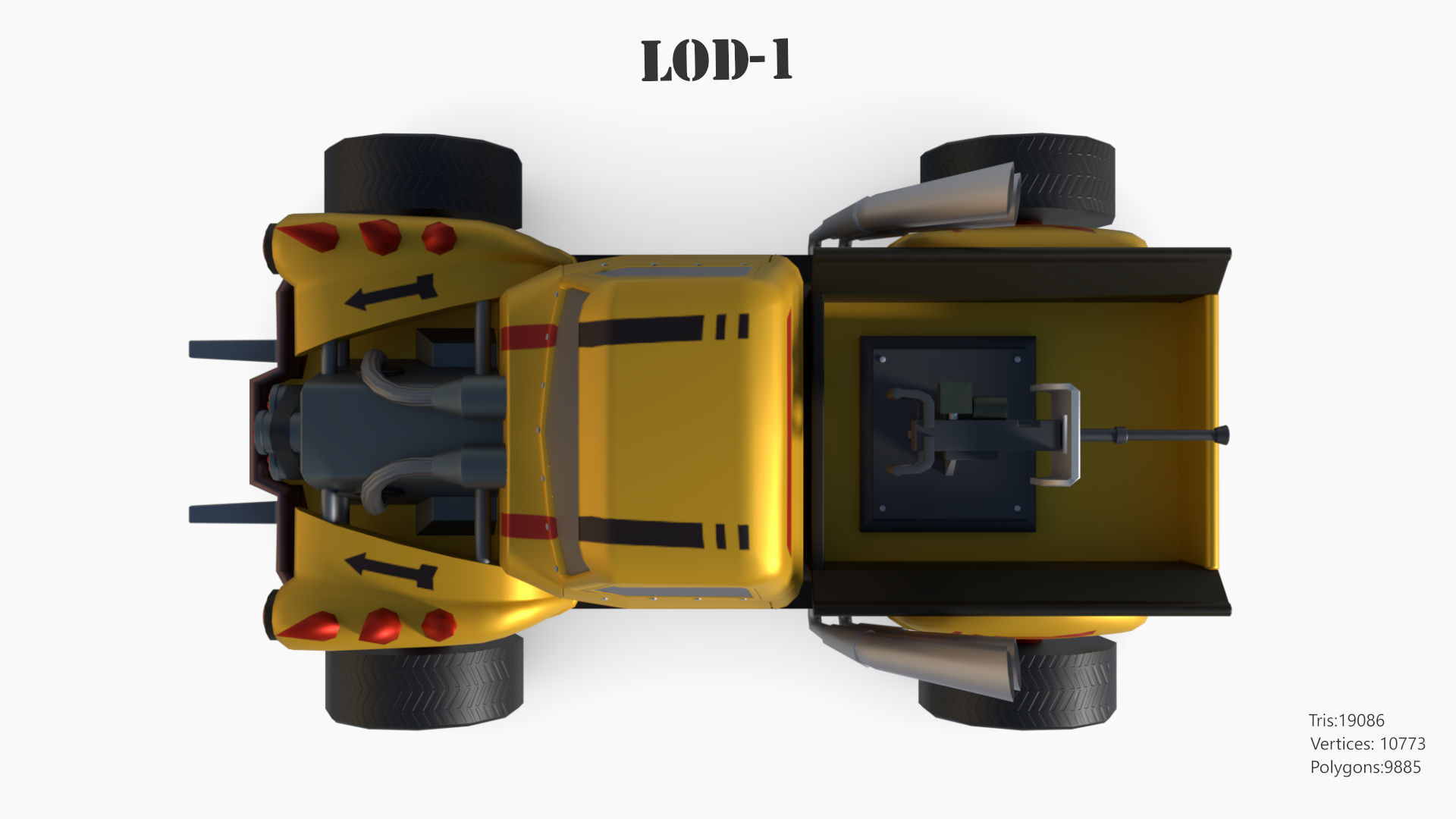 3D model Post Apocalyptic Chevrolet Picap Low-poly War Car Game Asset ...