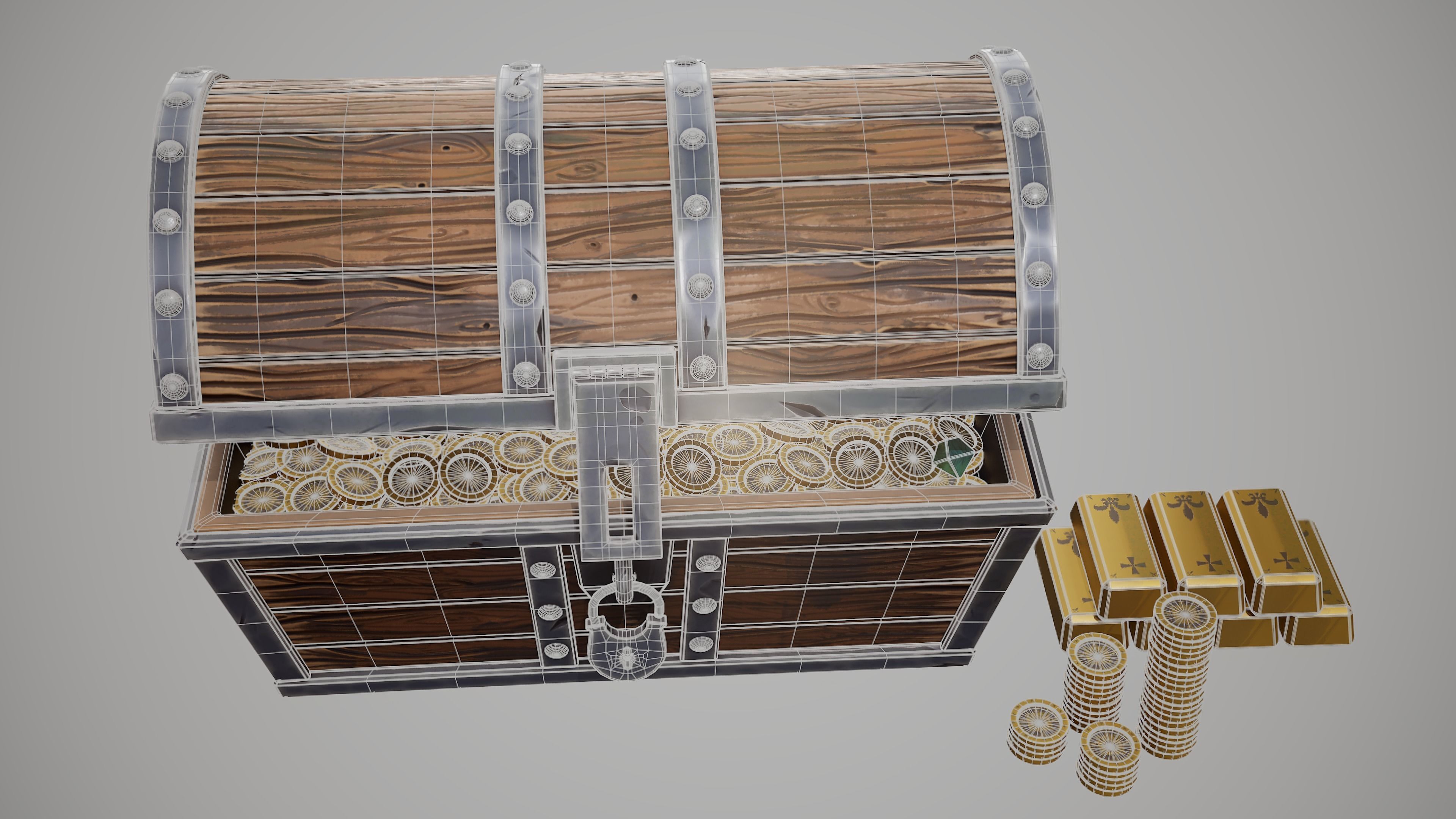 3D model Stylized Gold Chest VR / AR / low-poly | CGTrader