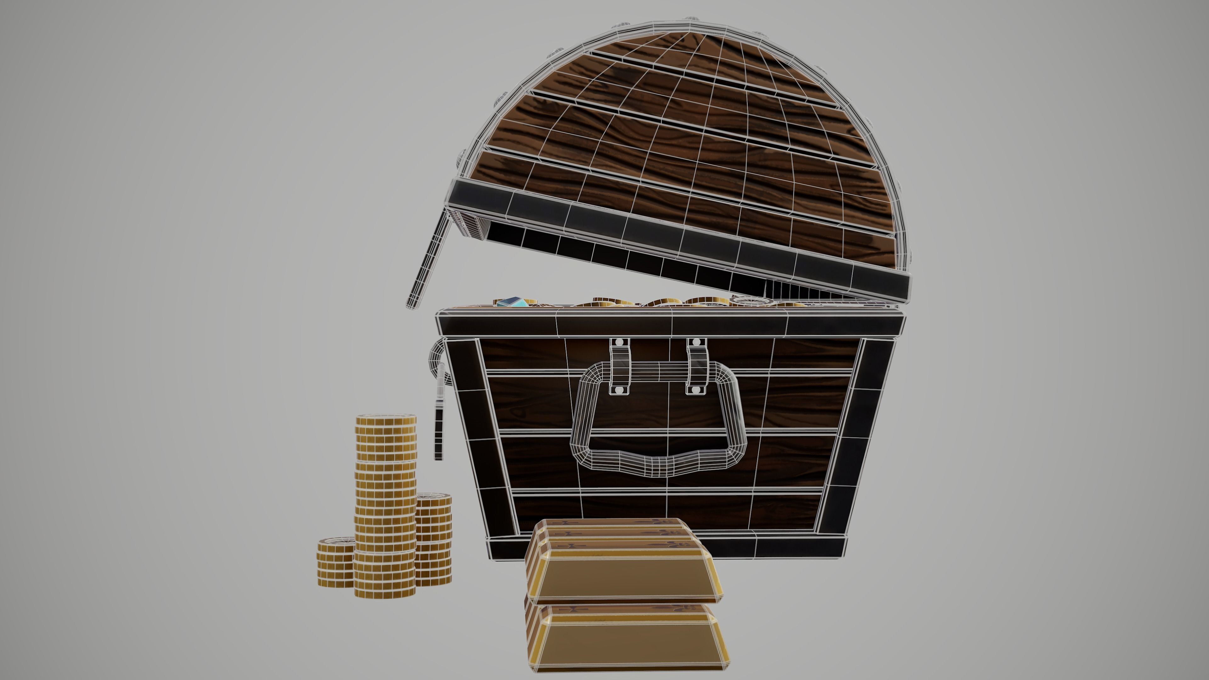 3D model Stylized Gold Chest VR / AR / low-poly | CGTrader