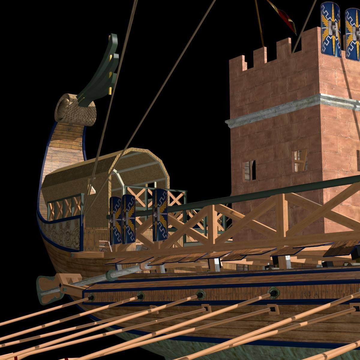 Roman Warship Bireme 3D model | CGTrader