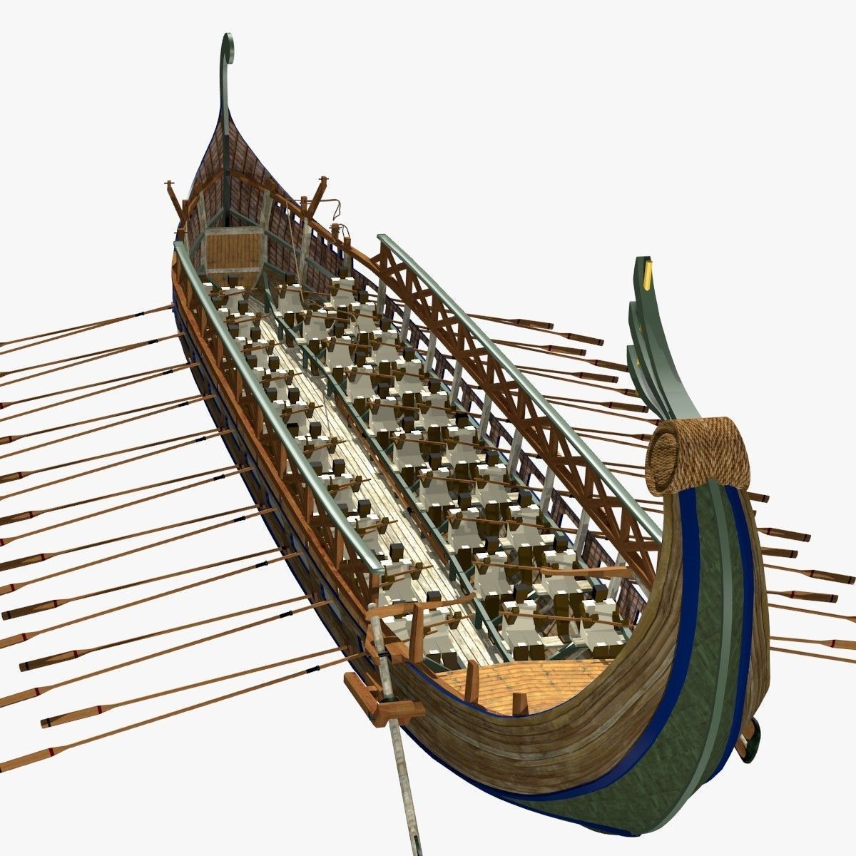 Roman Warship Bireme 3D model | CGTrader