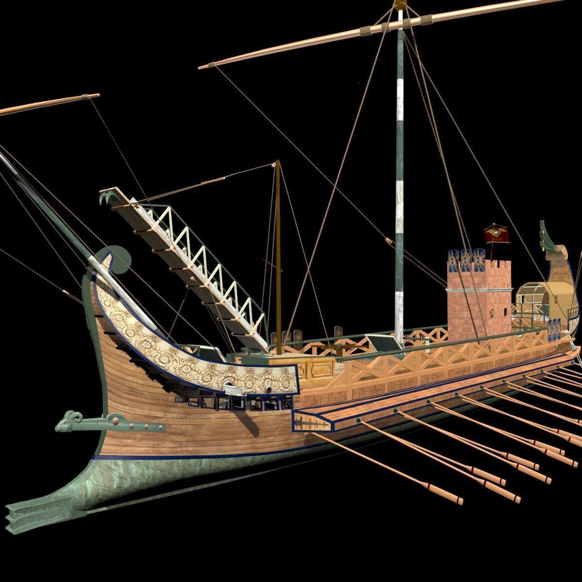 Roman Warship Bireme 3D model | CGTrader
