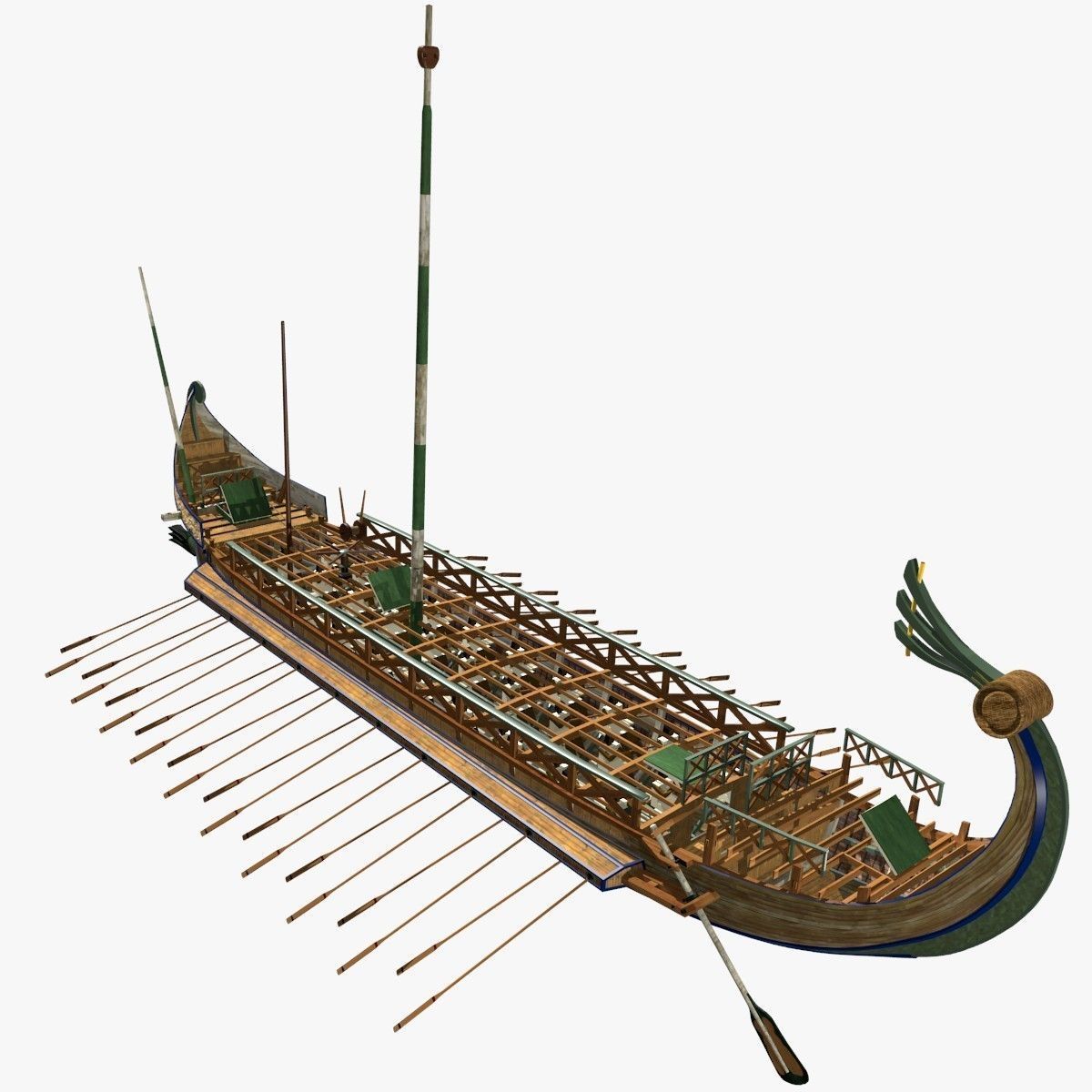 Roman Warship Bireme 3D model | CGTrader