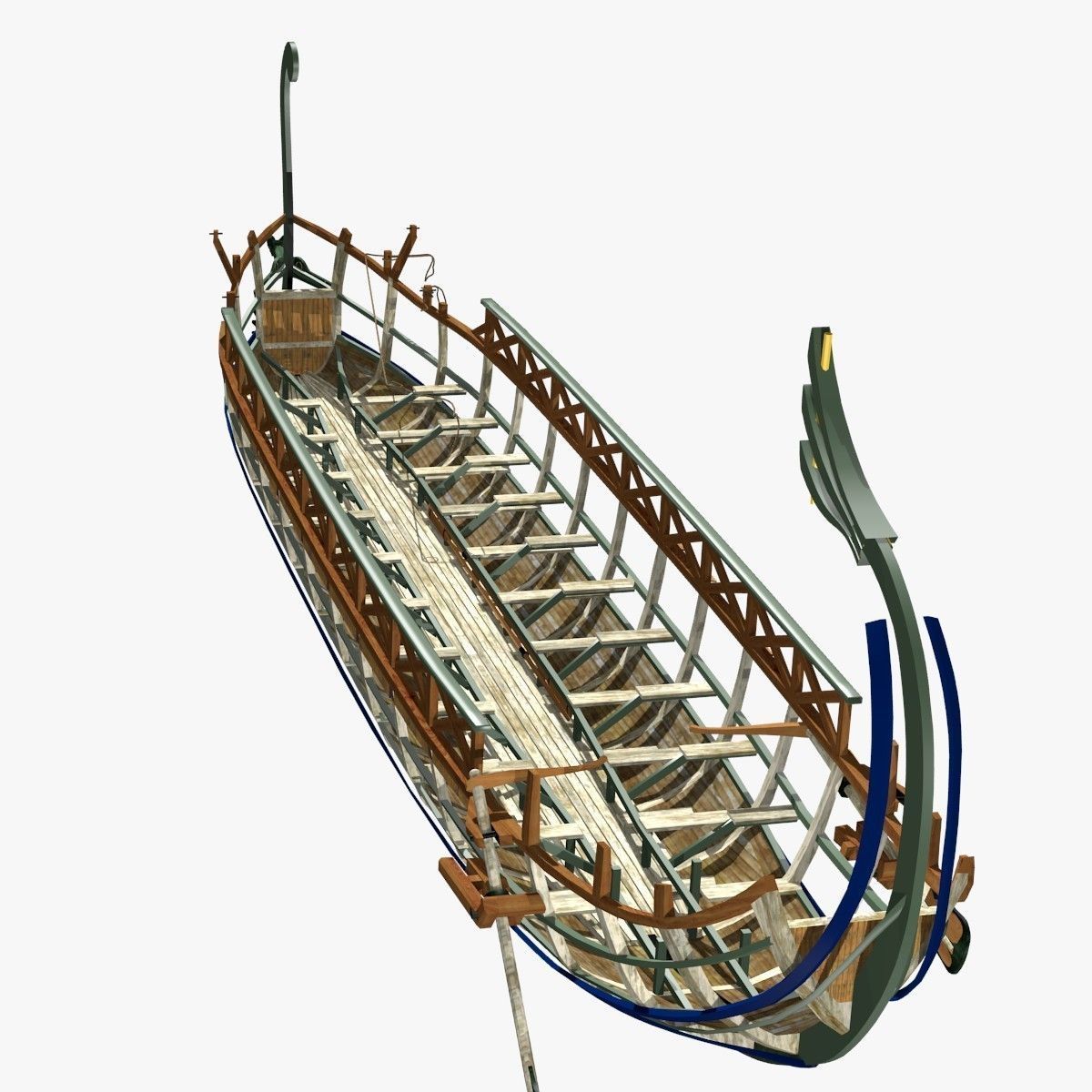 Roman Warship Bireme 3D model | CGTrader