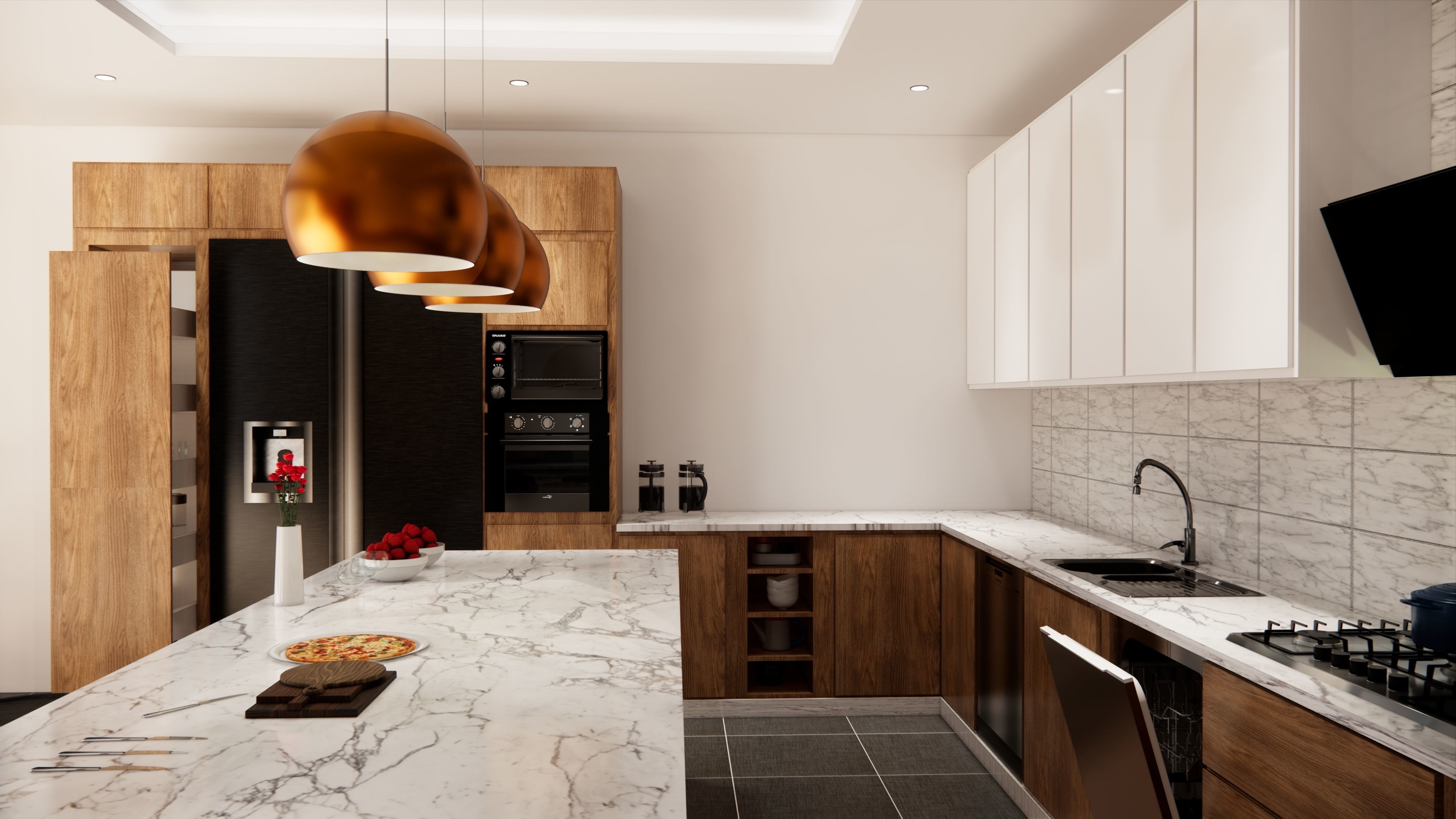 kitchen design render by enscape 3D model animated | CGTrader