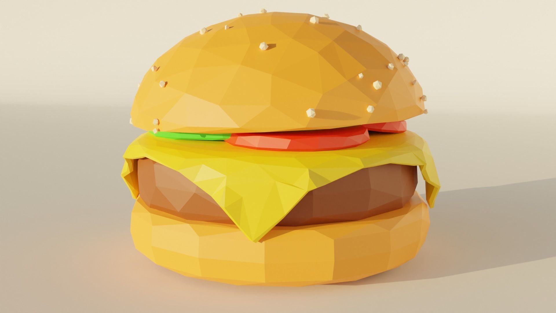 Low-Poly Burger hamburger free VR / AR / low-poly 3D model | CGTrader