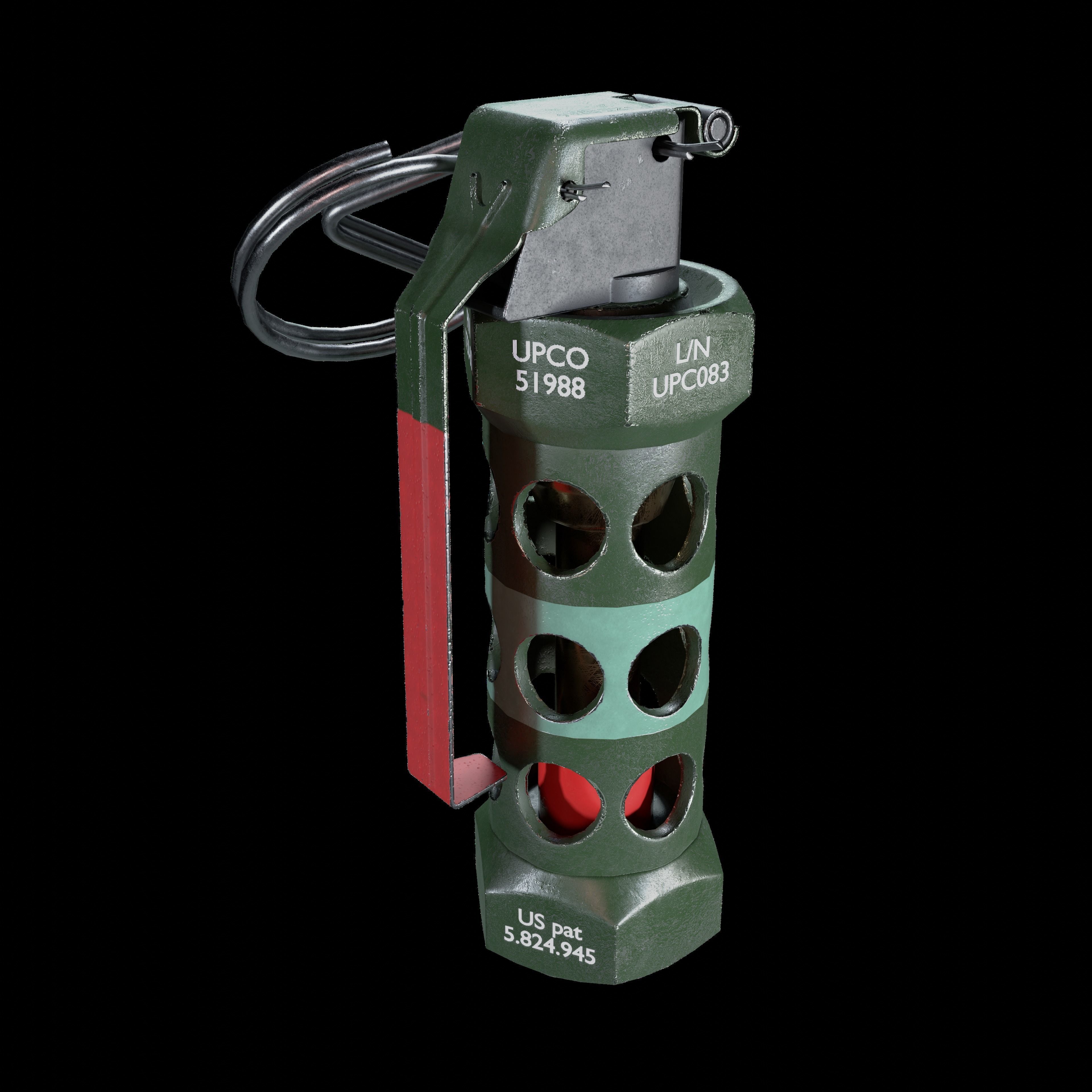 3D model Flashbang grenade gun weapon PBR Low Poly Game Ready VR / AR ...