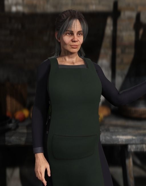 3D model The Merchant Female - Fantasy Clothing VR / AR / low-poly ...