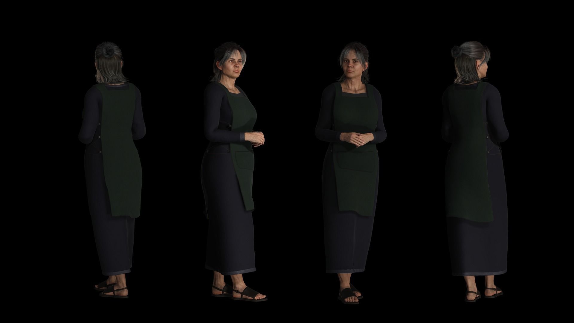 3D model The Merchant Female - Fantasy Clothing VR / AR / low-poly ...