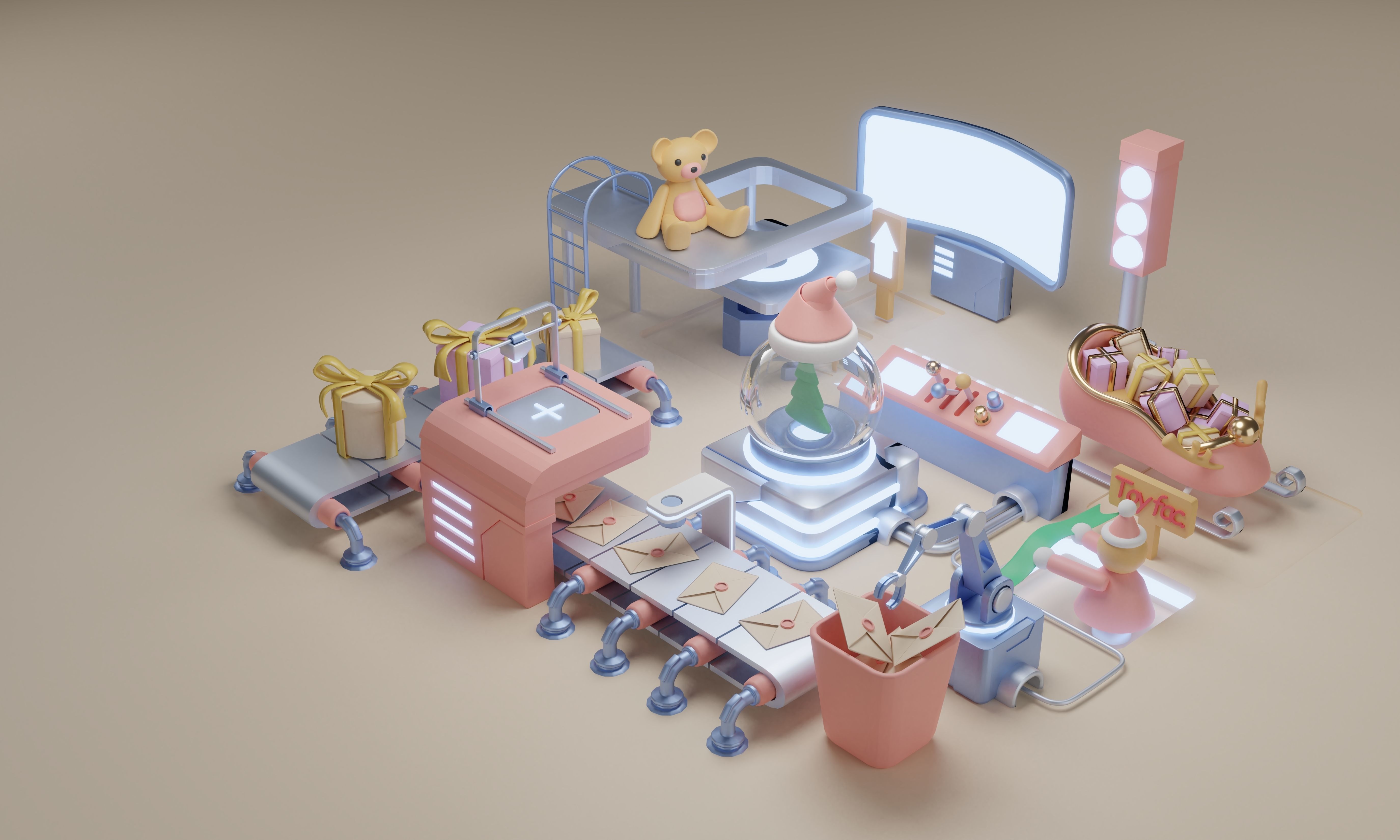 3D model Production of Toy Factory Futuristic VR / AR / low-poly | CGTrader