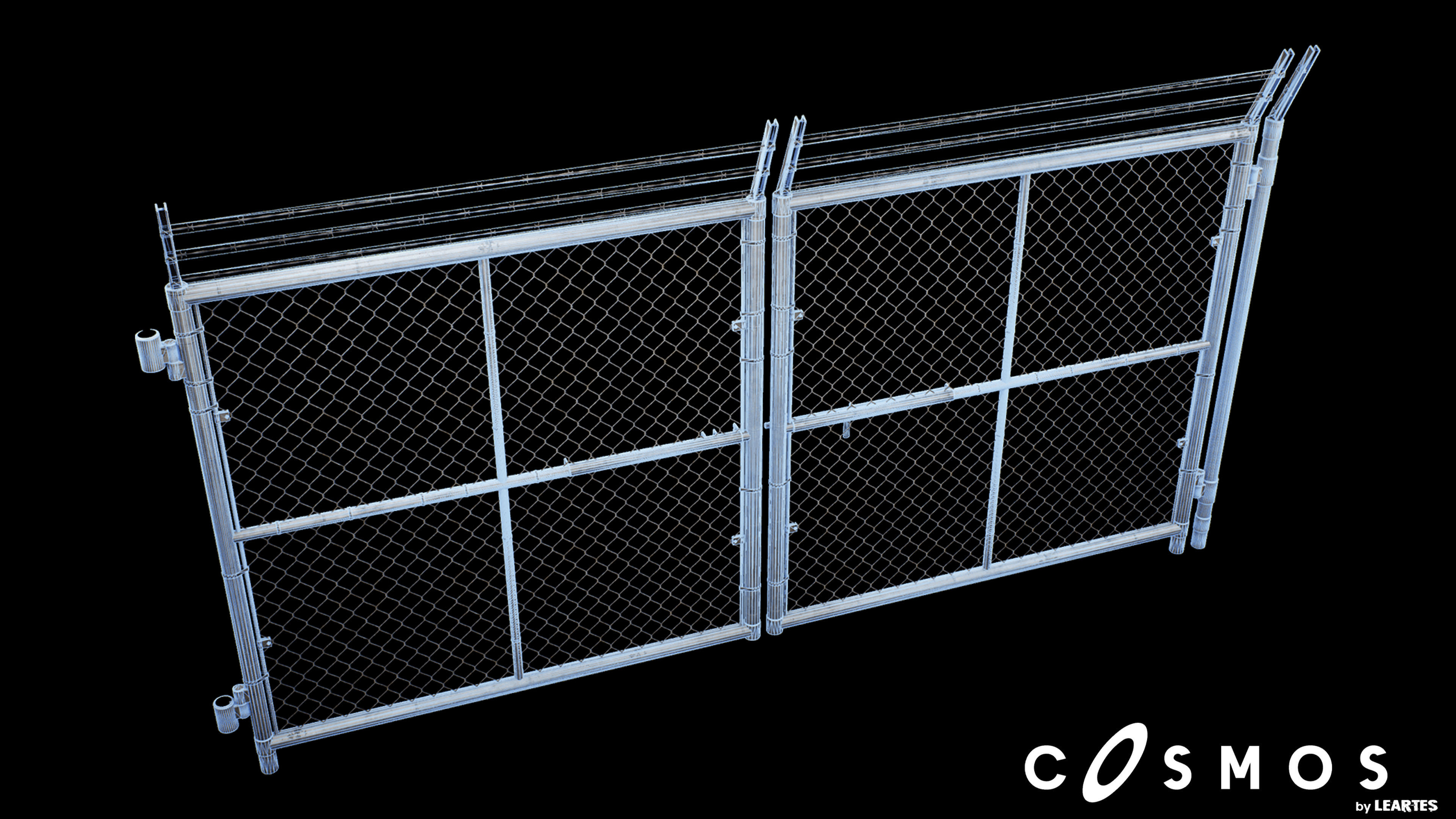 3D model Military Module Wired Fence Gate Double VR / AR / low-poly ...