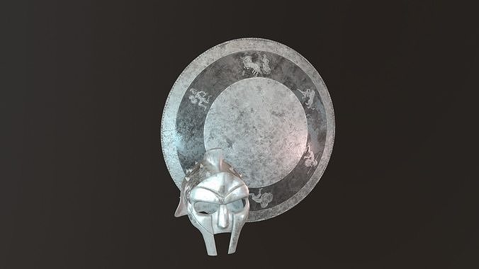 3D model gladiator helmet and shield VR / AR / low-poly | CGTrader
