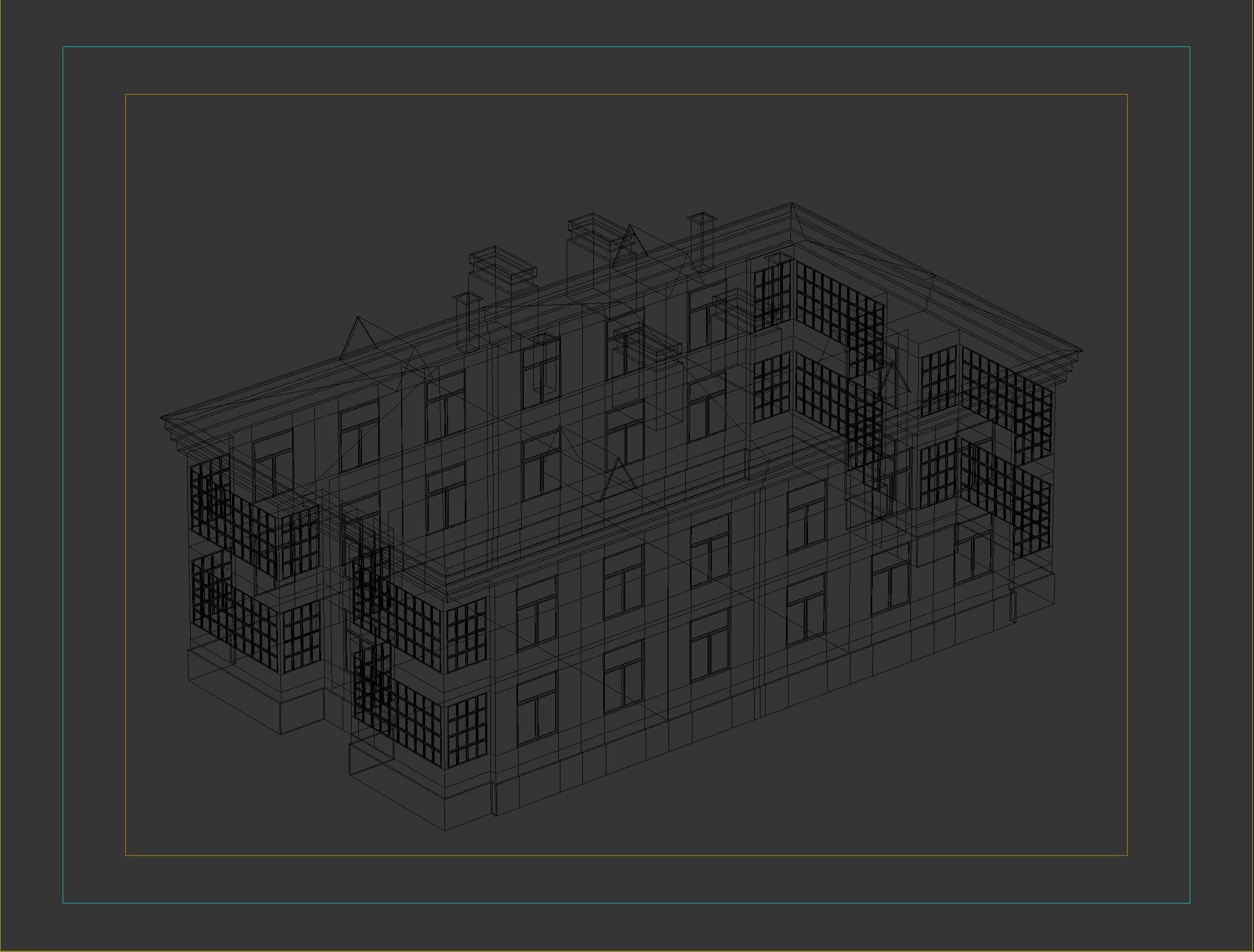 3D model two-storey residential city building VR / AR / low-poly | CGTrader