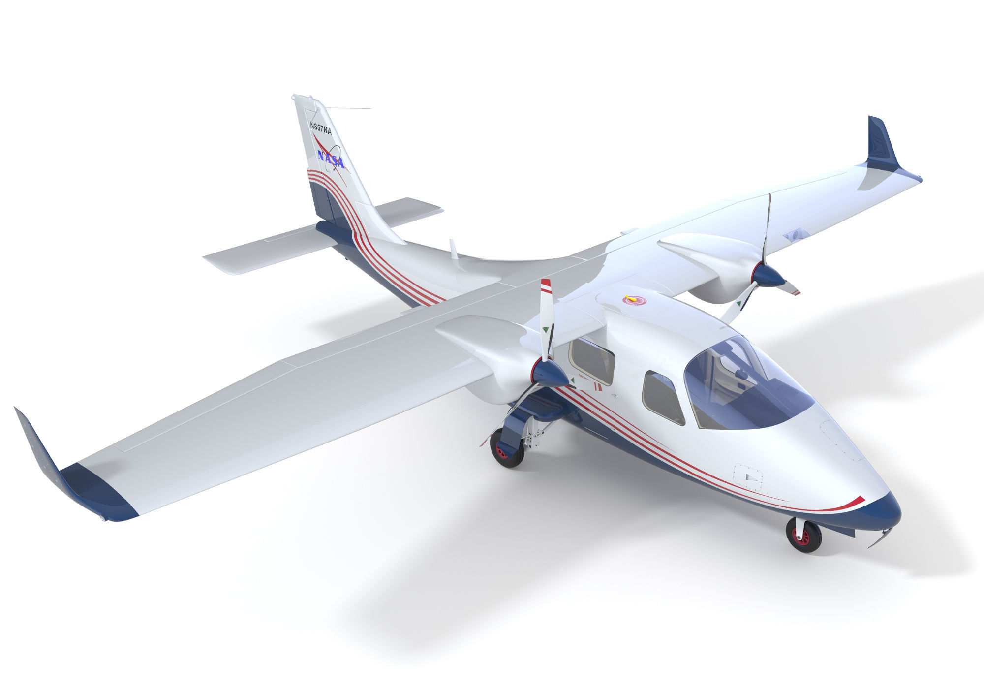 Aircraft Electric NASA Maxwell X-57 Mod II with Interior 3D model ...