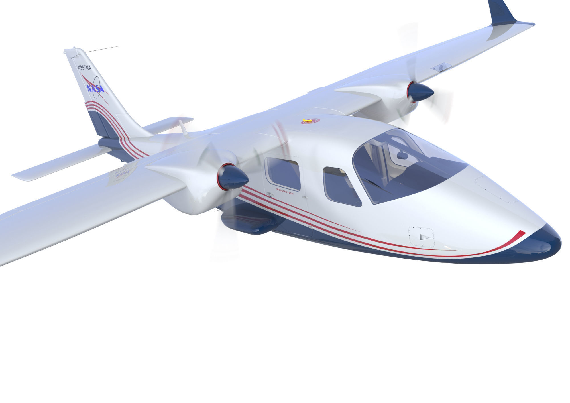 Aircraft Electric NASA Maxwell X-57 Mod II with Interior 3D model ...