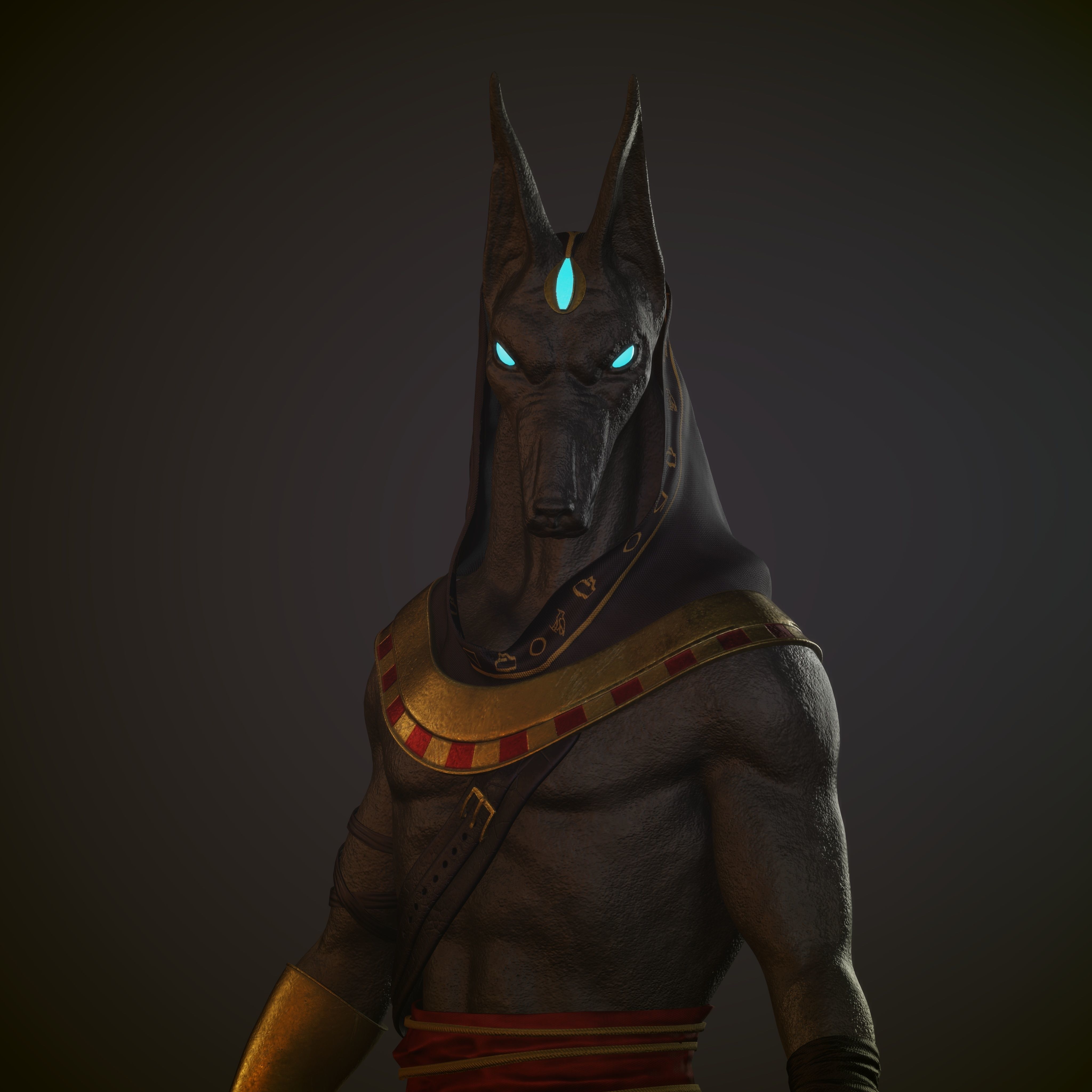 3D model Anubis egyptian warrior VR / AR / low-poly | CGTrader