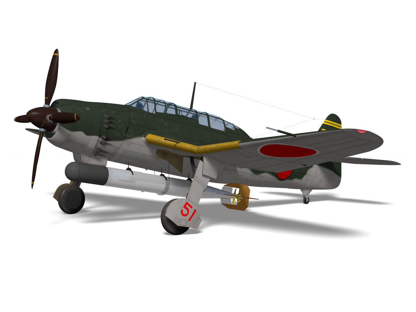 Aichi B7A Ryusei kai Grace 3D model | CGTrader