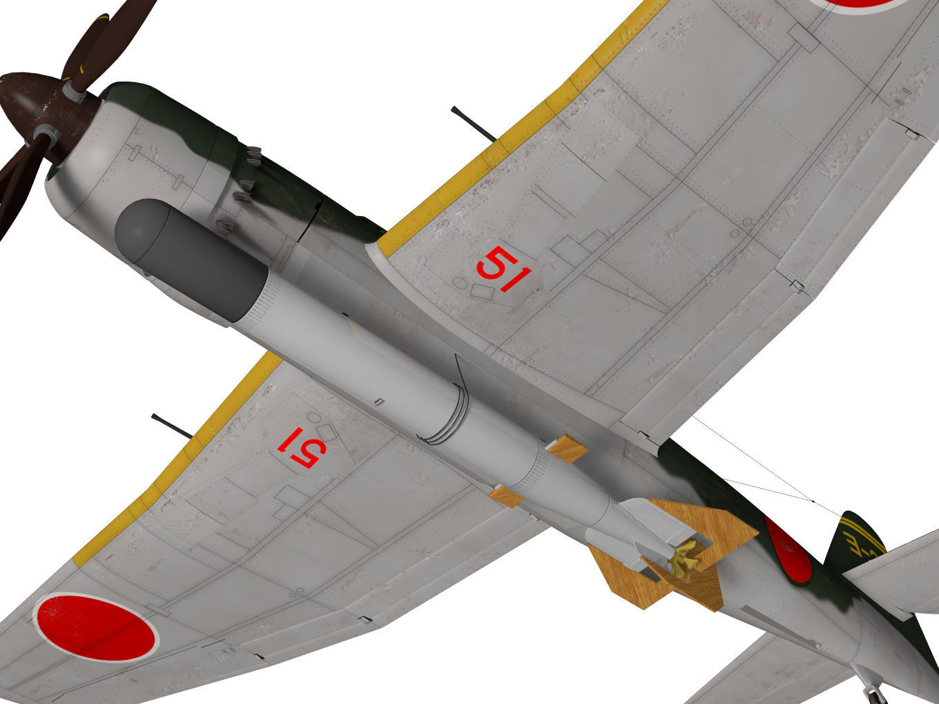 Aichi B7A Ryusei kai Grace 3D model | CGTrader