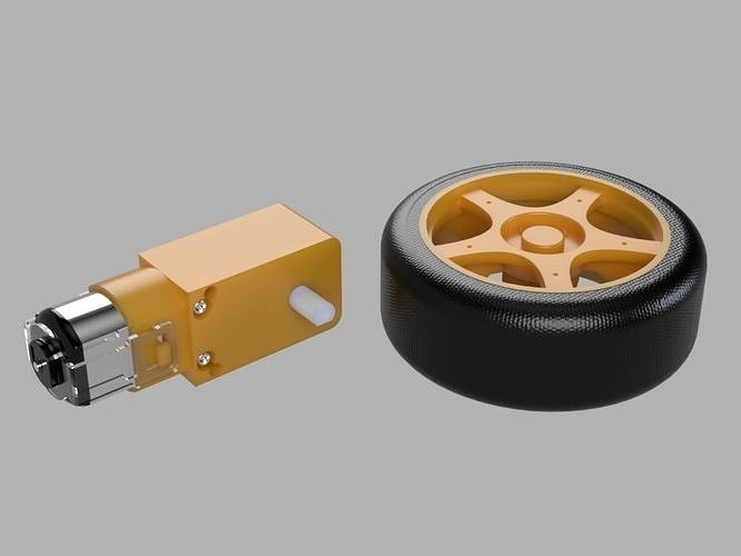 TT motor and wheel 3D model | CGTrader