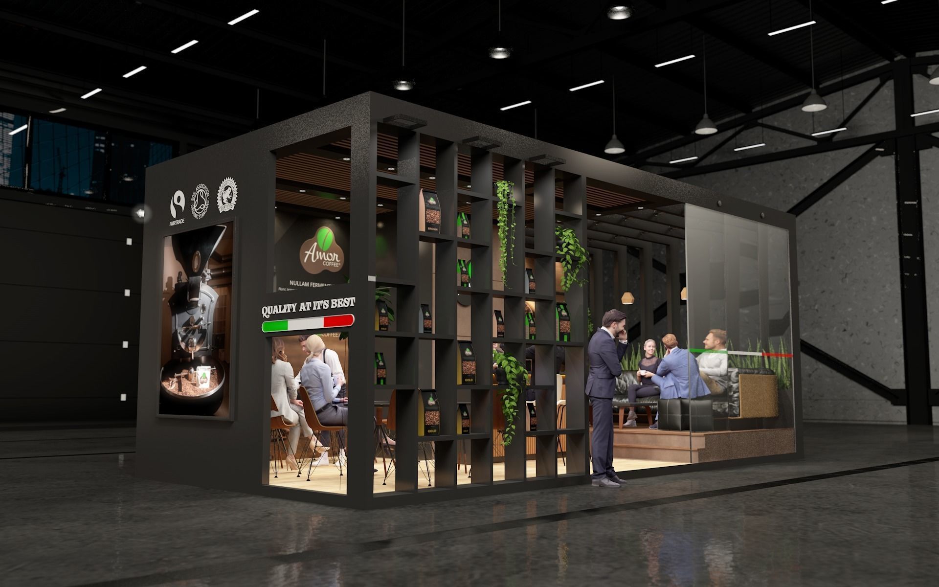 coffee roasting exhibition stand 3D model | CGTrader
