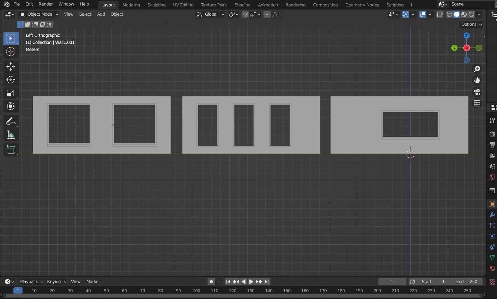 Walls with Windows free 3D model | CGTrader