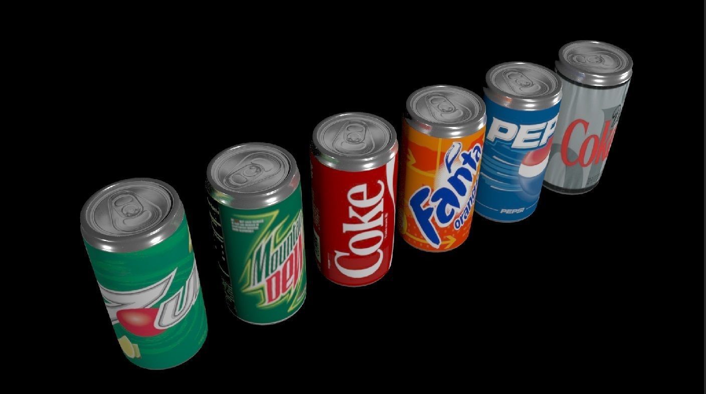 3D model SODA CAN MODEL PEPSI COKE SPRITE COLD DRINKS VR / AR / low ...