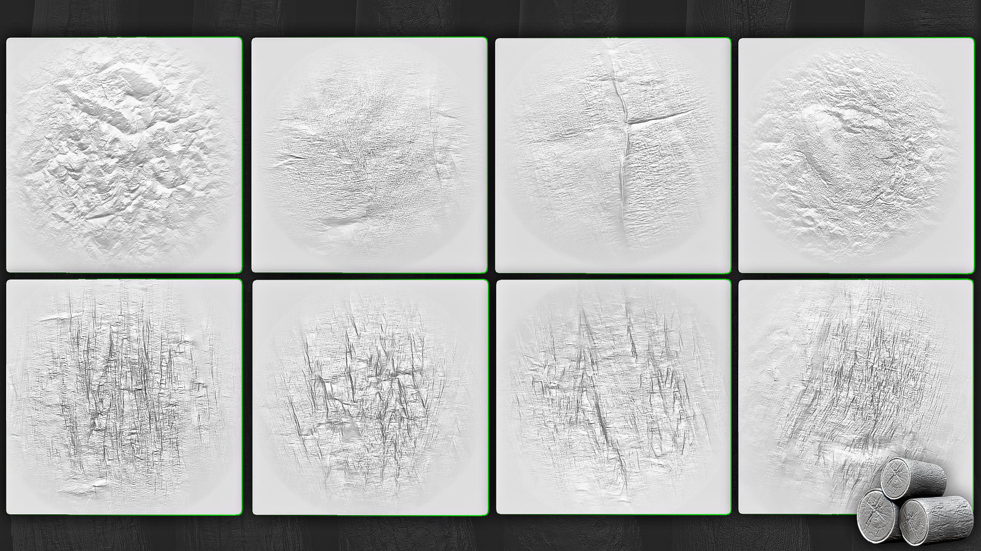 35 Tree Bark Alphas for ZBrush 3D model | CGTrader