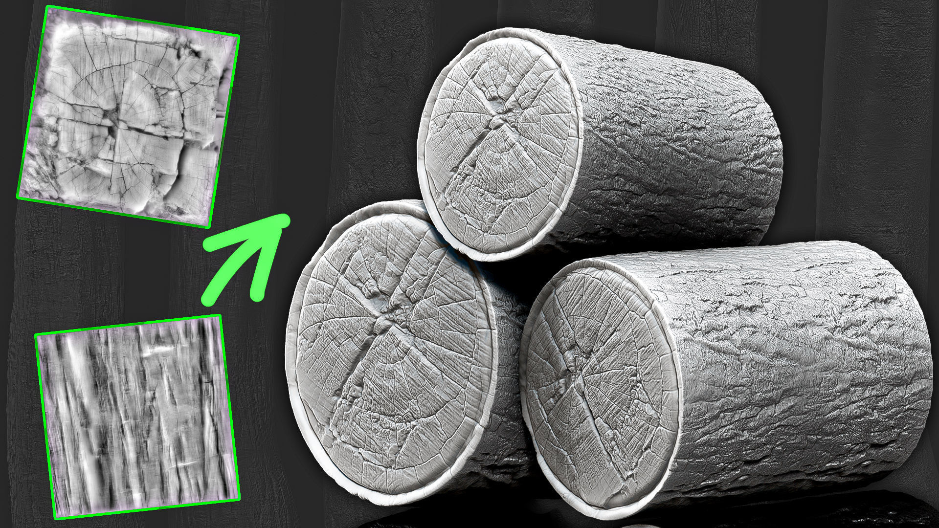 35 Tree Bark Alphas for ZBrush 3D model | CGTrader