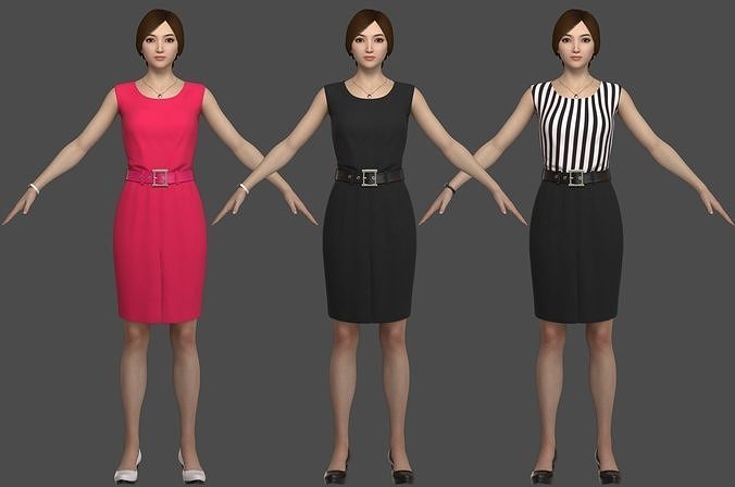 Asian female white-collar Secretary girl 3D model | CGTrader