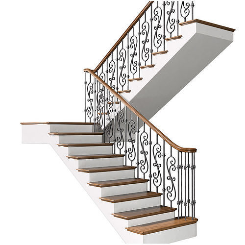 Classic interior stair 3D model | CGTrader