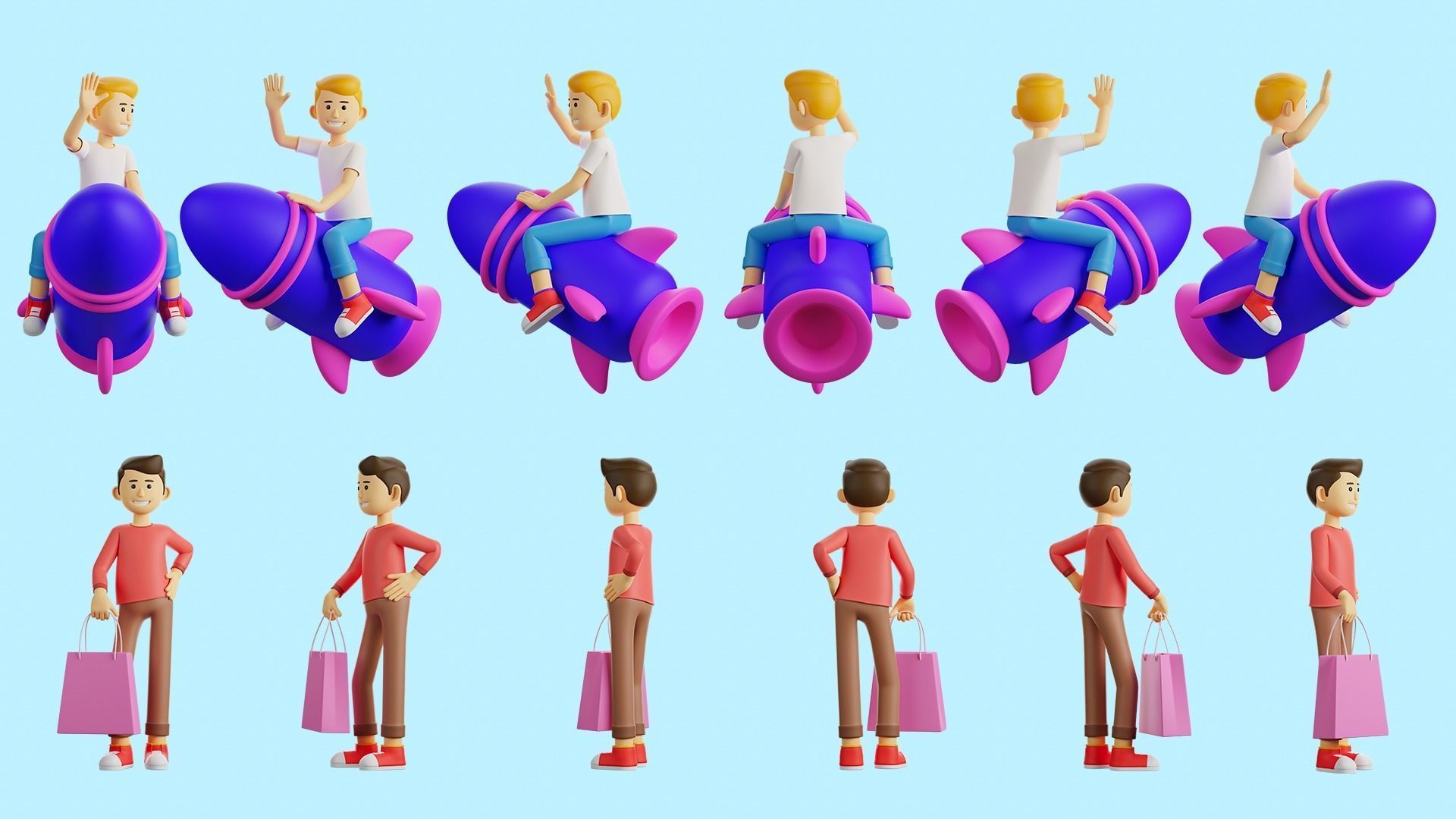 3D Rigged Characters Pack 3D model rigged | CGTrader