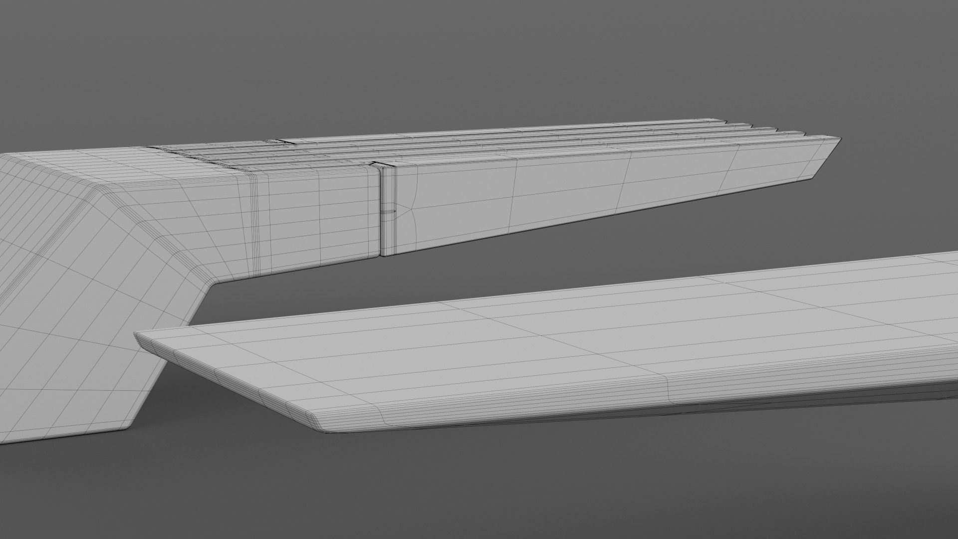 PARK MODERN BENCH WING WOOD AND CONCRETE 3D model | CGTrader