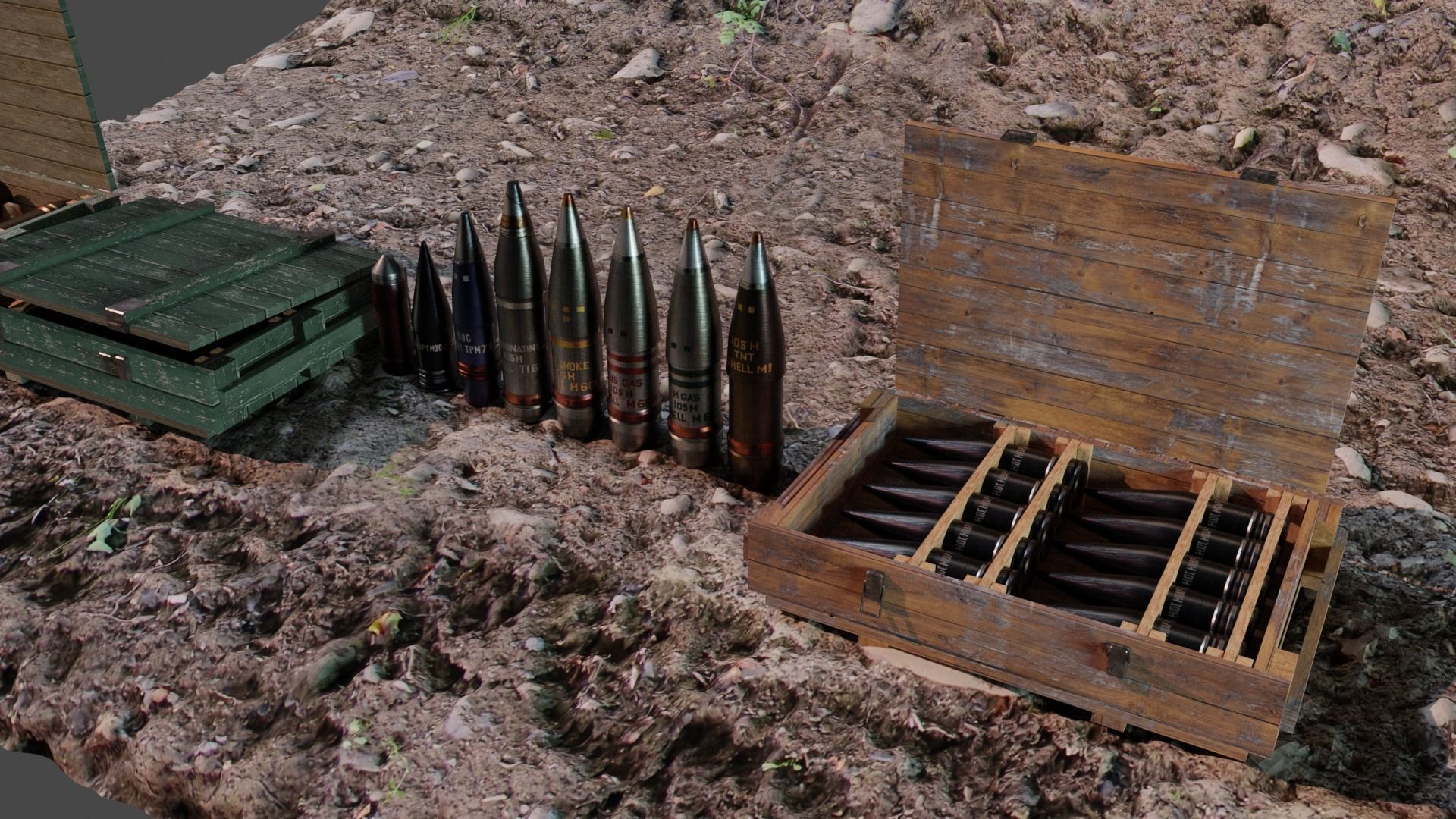 3D model artillery ammunition set VR / AR / low-poly | CGTrader