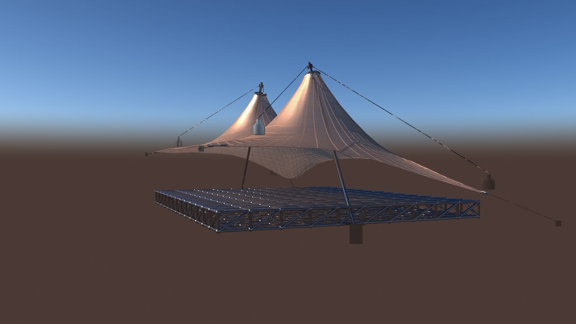 Tensile fabric canopy shading structure 3dmodel 3D model | CGTrader