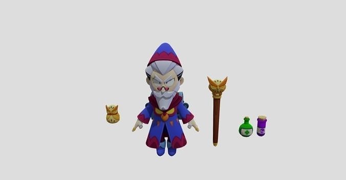 Wizard byron for renders with bones brawl stars 3D model rigged | CGTrader