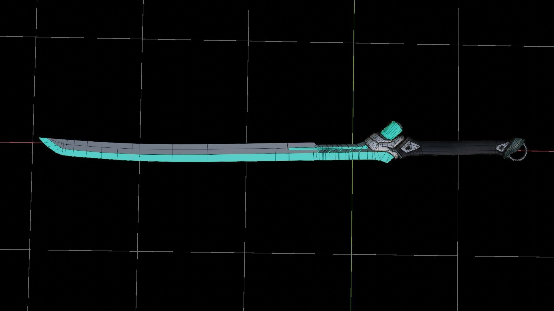 3D model Toxic Sword with neon Game Ready low poly PBR VR / AR / low ...