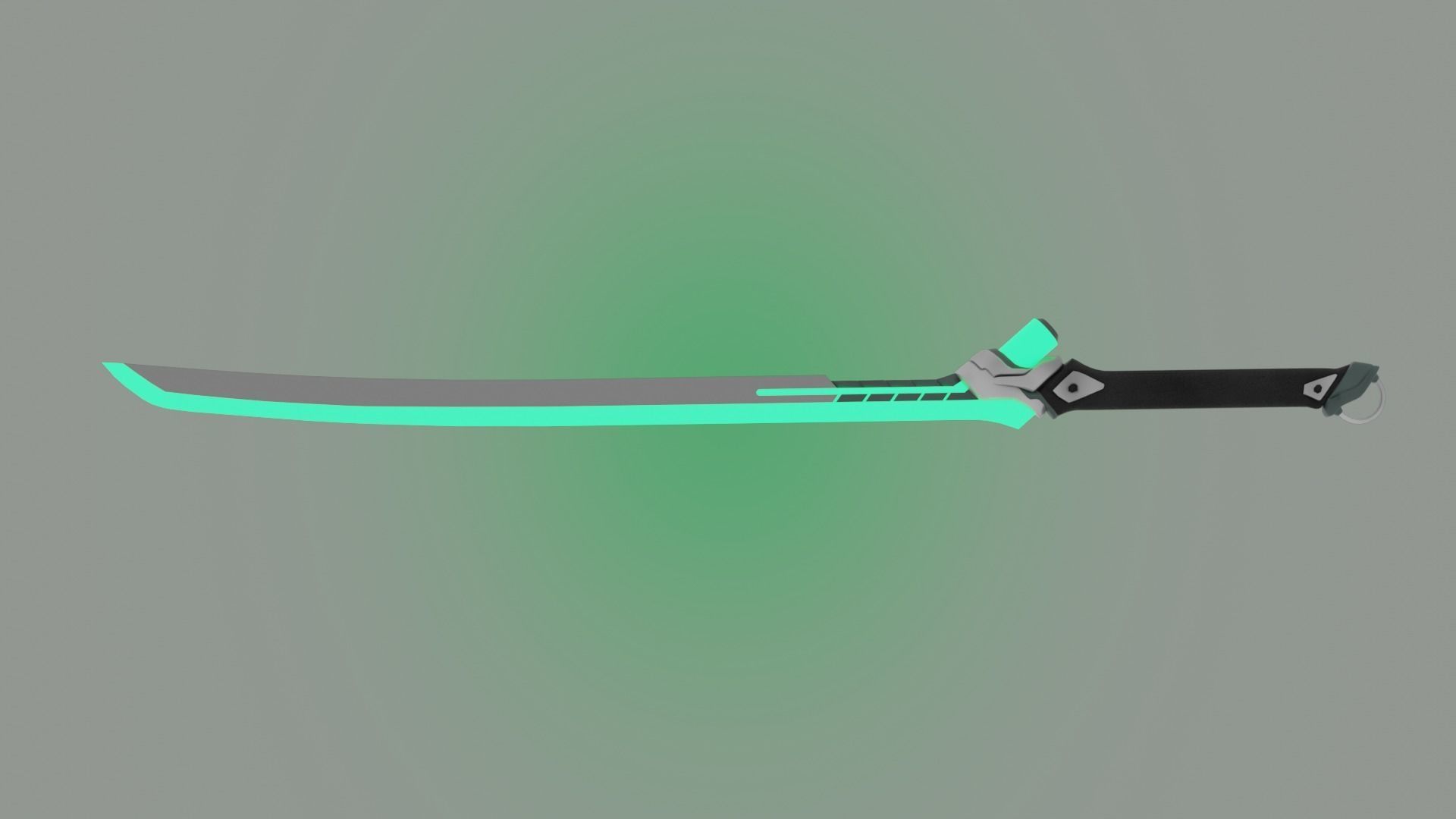 3D model Toxic Sword with neon Game Ready low poly PBR VR / AR / low ...