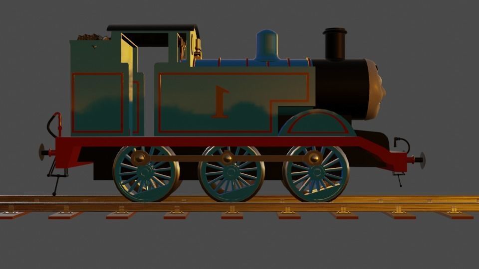 thomas the tank engine free 3D model animated rigged | CGTrader