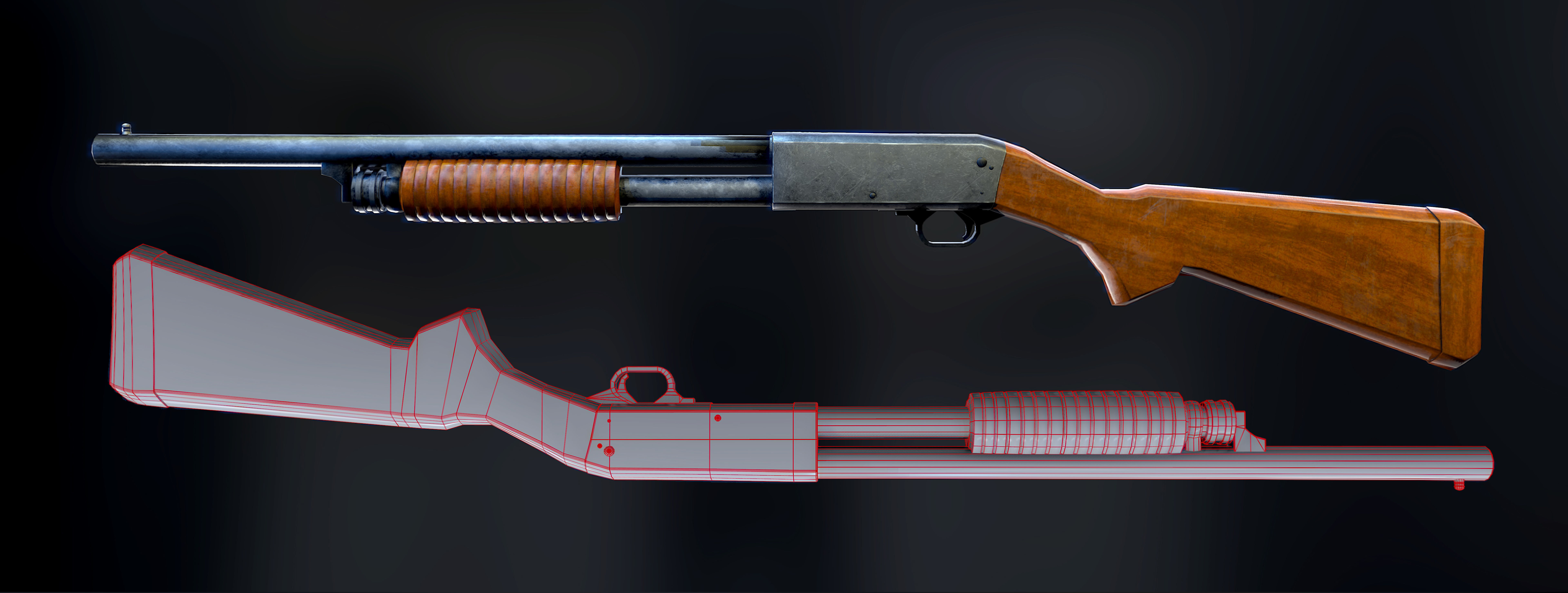 M37 Shotgun free VR / AR / low-poly 3D model | CGTrader