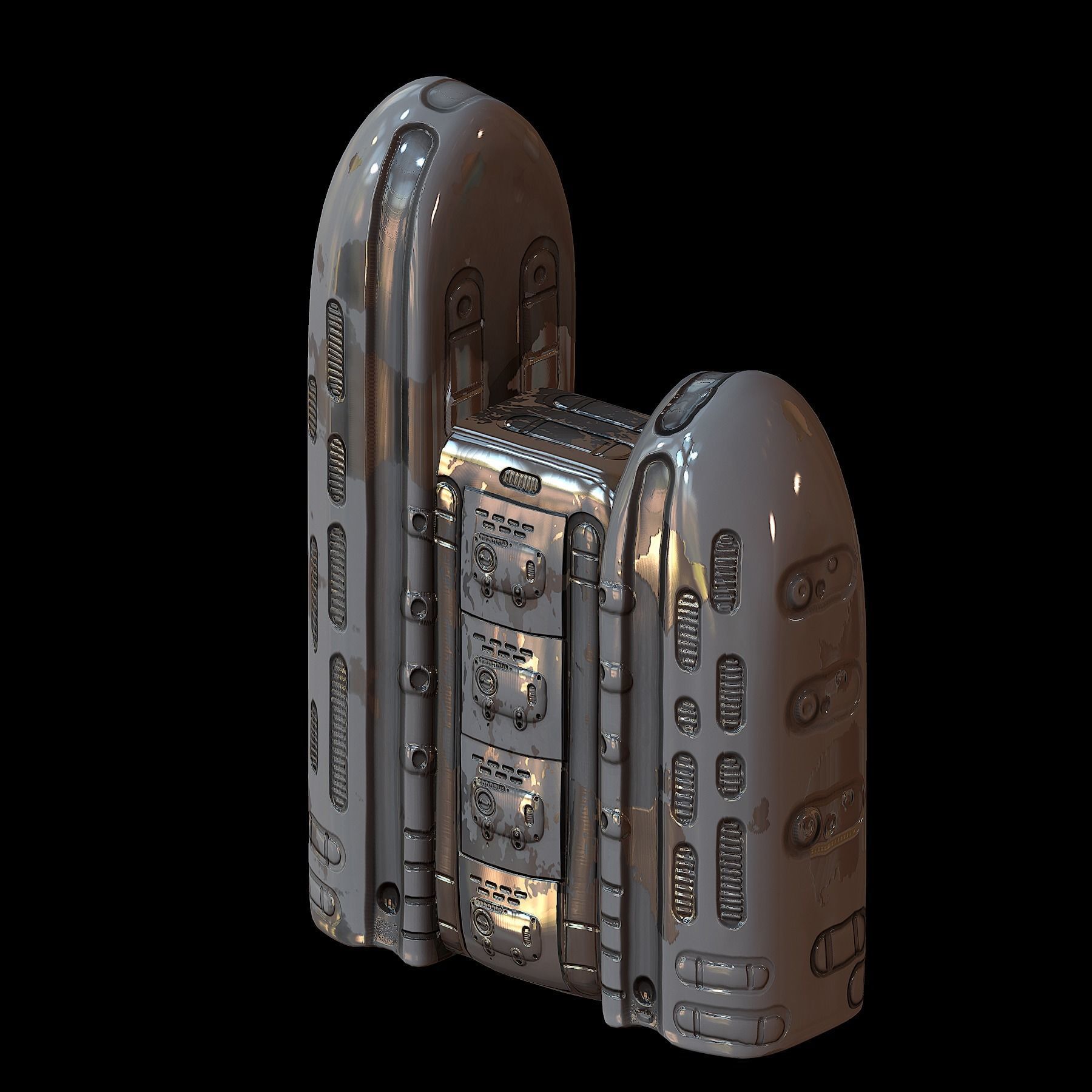 3D model sci fi building 3d model scifi Low-poly Low-poly 3D model VR ...