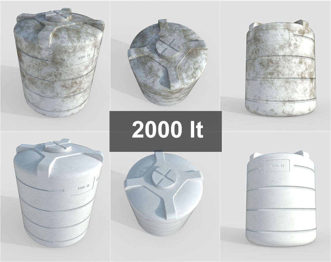 3D model Water Tank 2000 liters VR / AR / low-poly | CGTrader