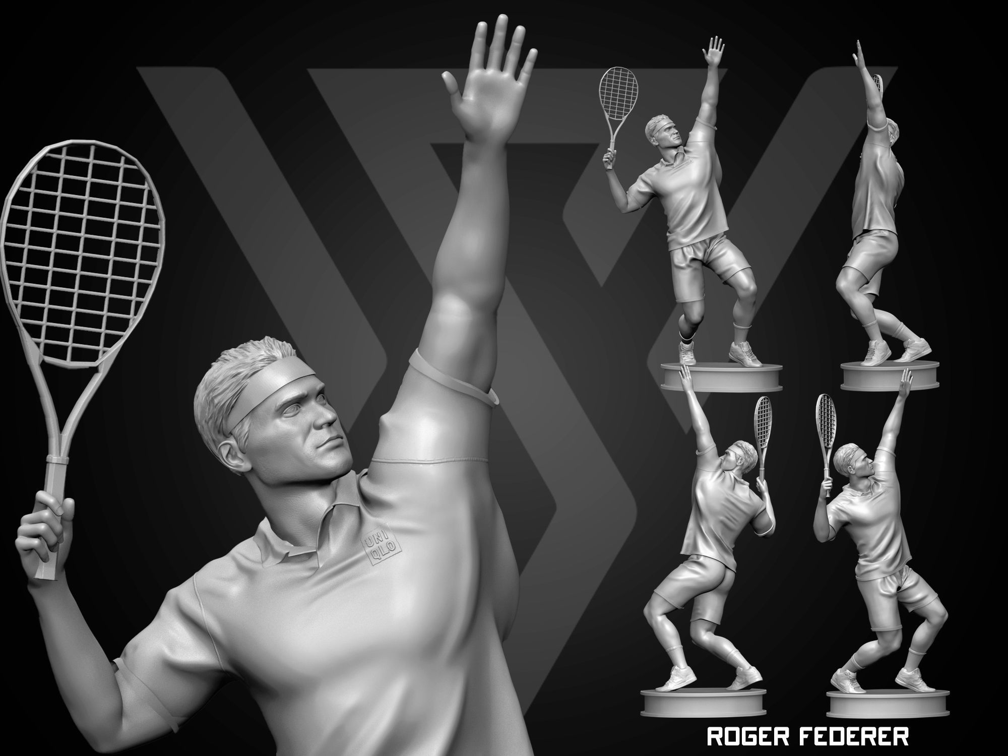 Roger Federer 3D Printable 2 3D model 3D printable | CGTrader
