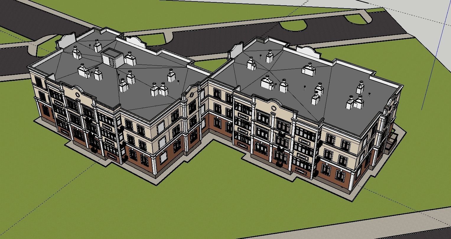 Low-rise residential building 3D model | CGTrader