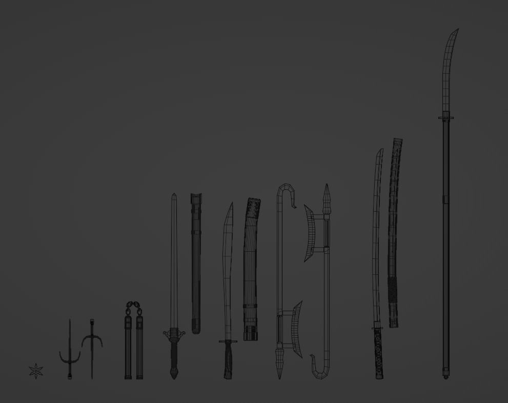 Chinese weapons asset pack free VR / AR / low-poly 3D model | CGTrader