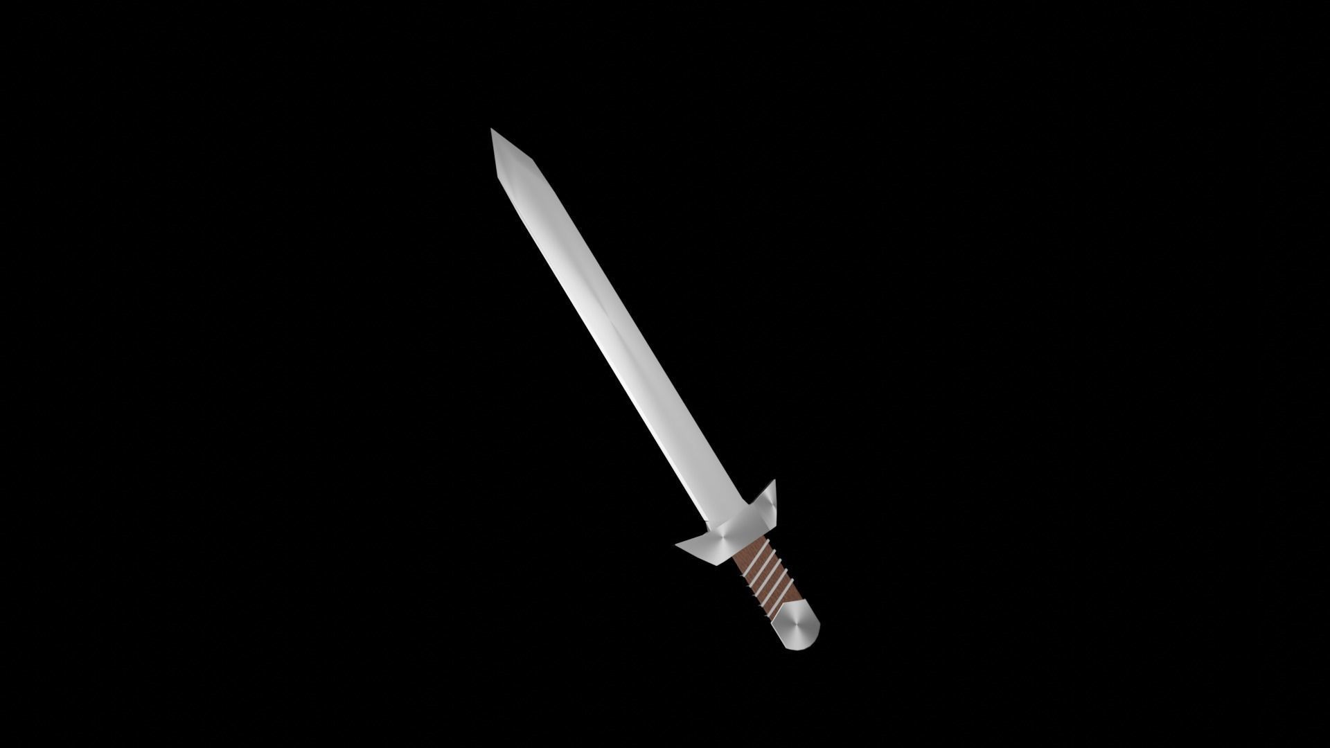 Low Polly - Realistic - Medieval Sword free VR / AR / low-poly 3D model ...