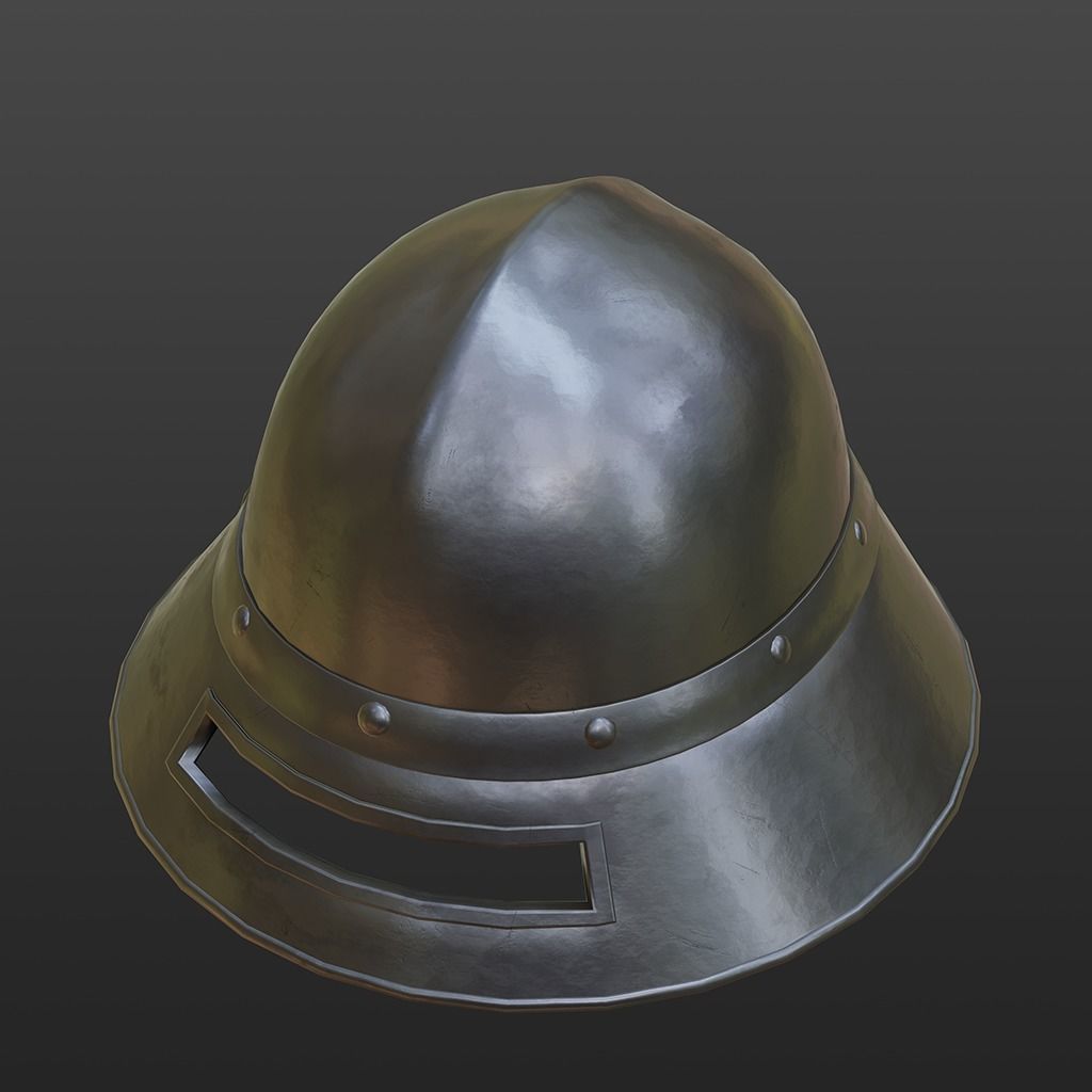 4 medieval low-poly helmet free VR / AR / low-poly 3D model | CGTrader