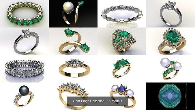 Gem Rings Collection | CGTrader