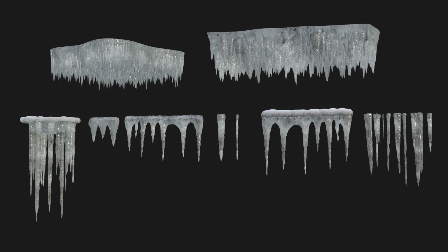 3D model Icicles Pack VR / AR / low-poly | CGTrader