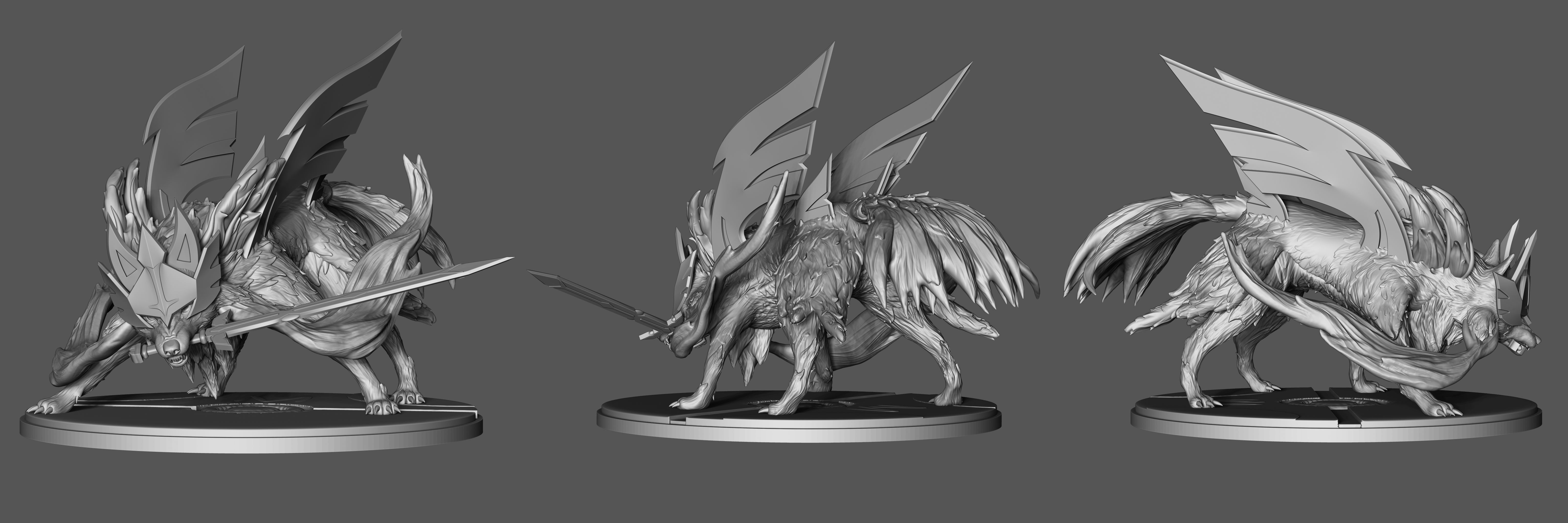 Zacian Pokemon Sword 3D model 3D printable | CGTrader